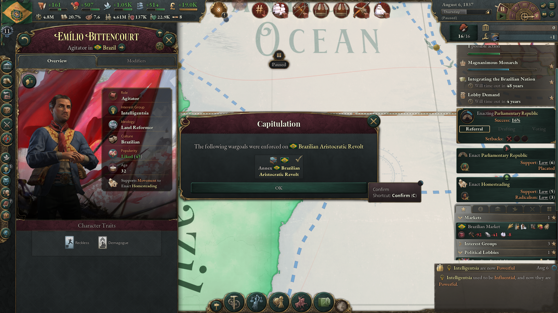 Let's complete Brazil's 'Magnanimous Monarch' journal as quickly as ...