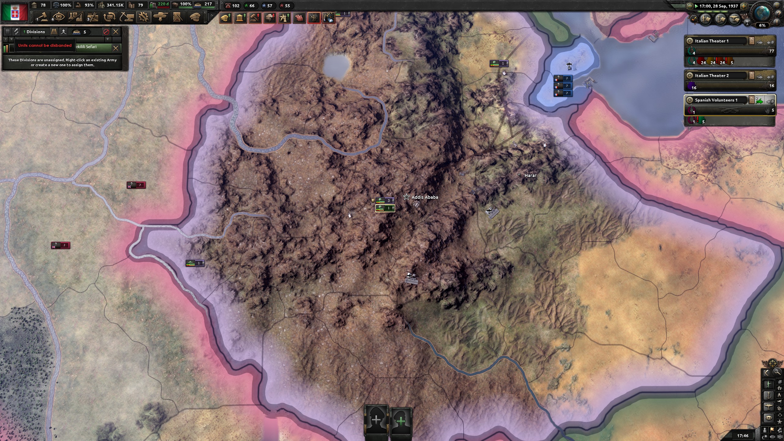 Can't dispand Divisions from puppets with militia or non dispandable ...