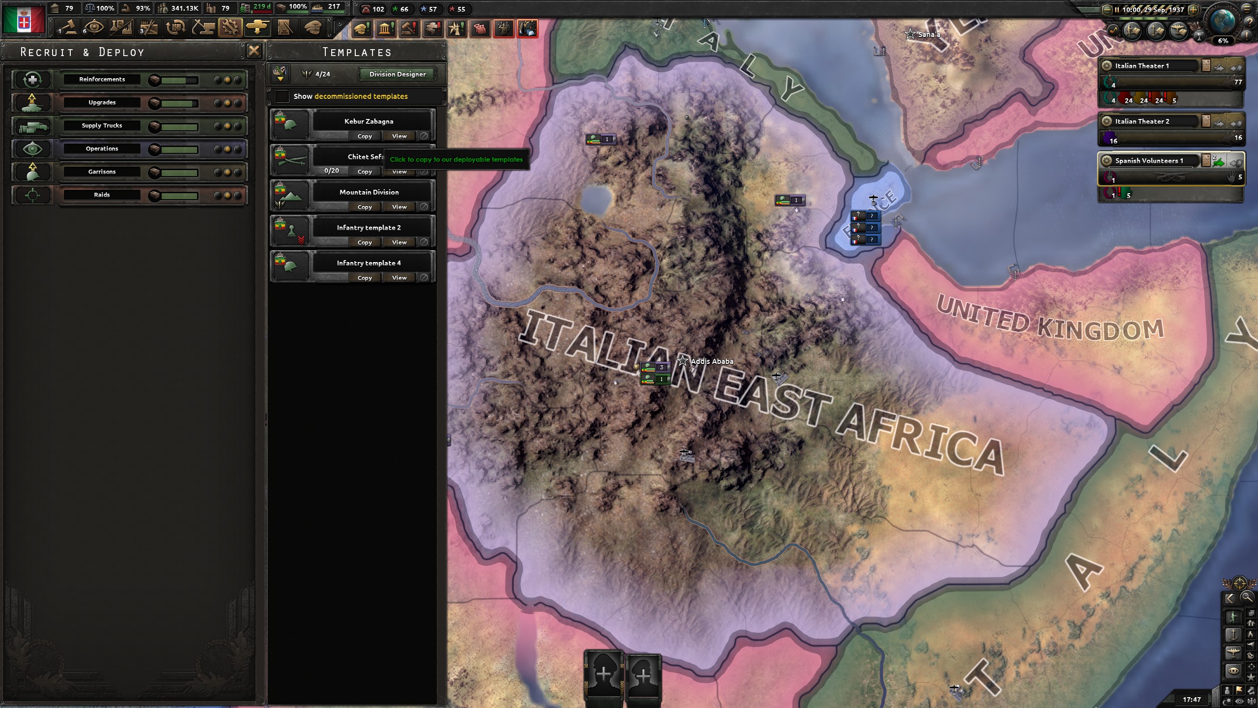 Can't dispand Divisions from puppets with militia or non dispandable ...