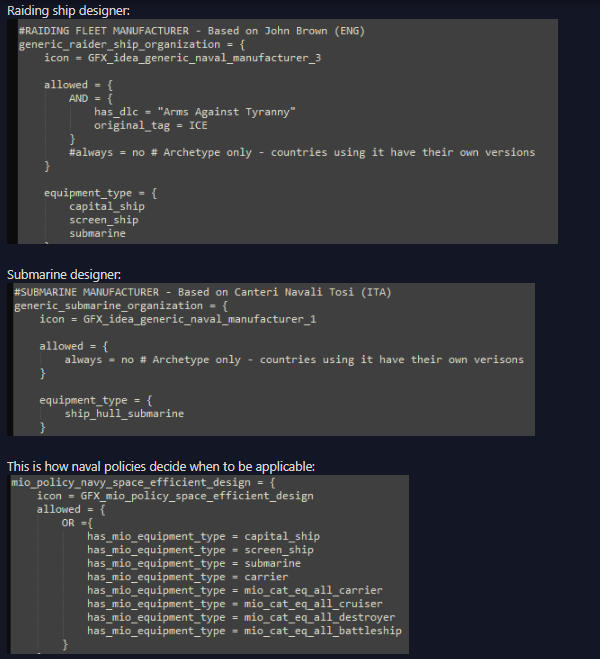Confirmed - Submarine Designer Cannot use Naval MIO Policies -- A fix | Paradox Interactive Forums