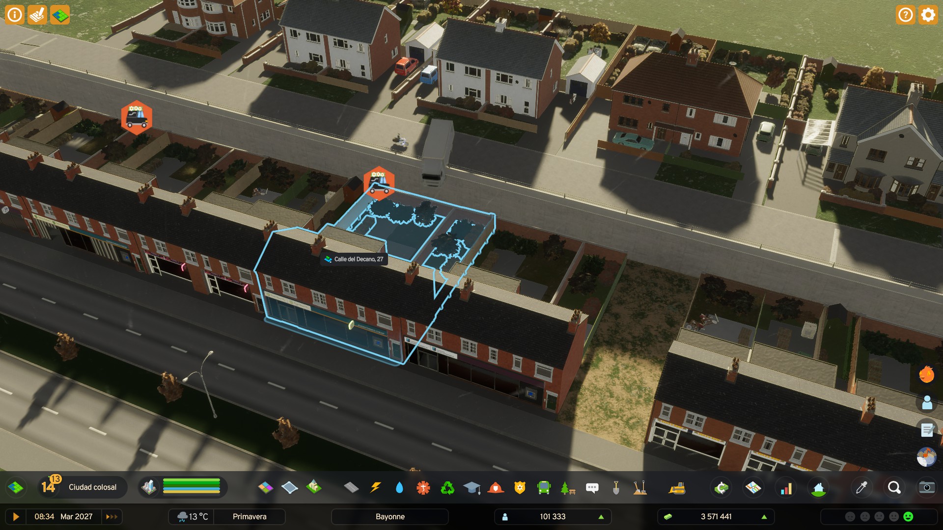 Cars crossing retaining walls or piers to access buildings or parking ...