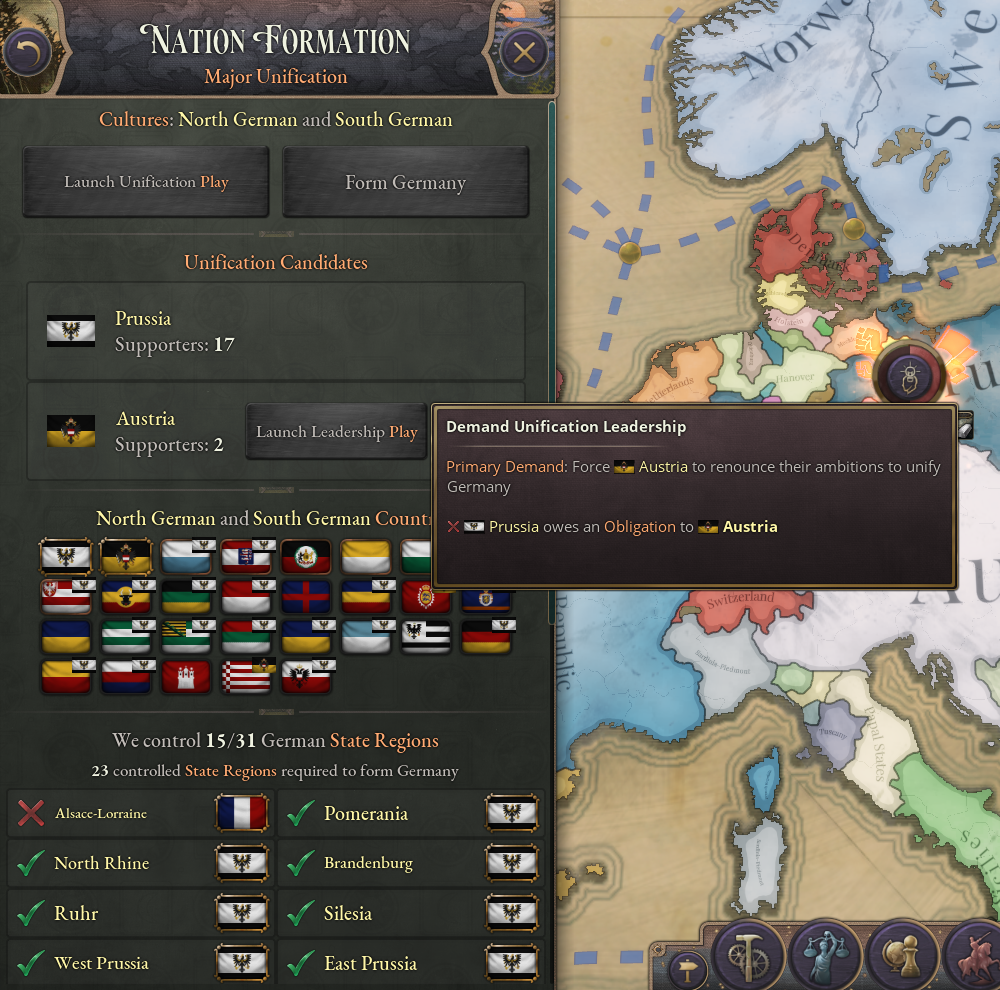 As Designed - German unification requires that Prussian owes a obligation to austria when ...