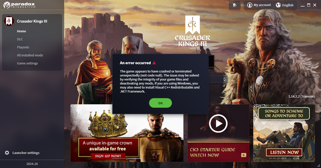 The game doesn't open | Paradox Interactive Forums