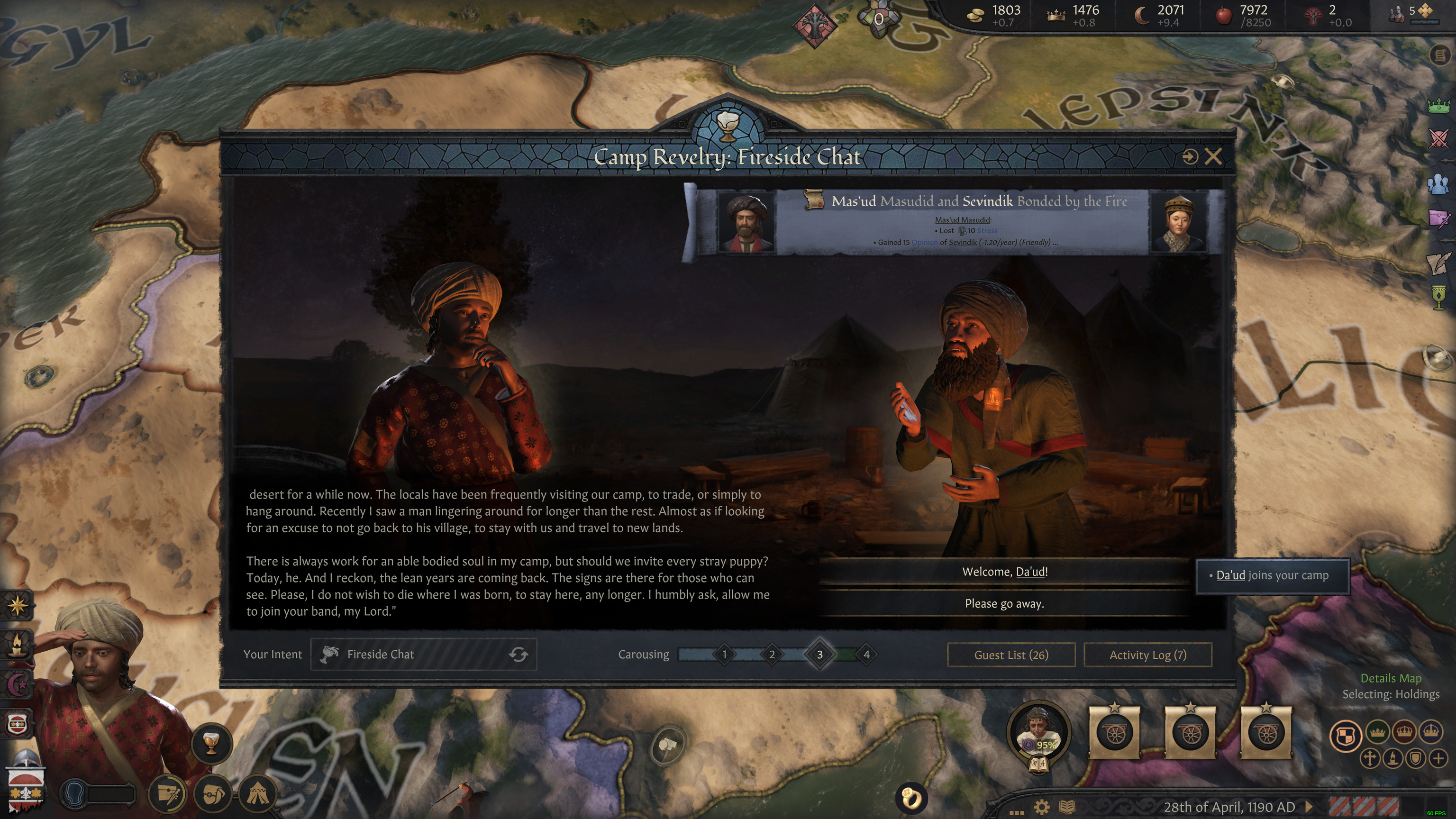 "Fireside Chat" event for recruiting local characters is missing some ...