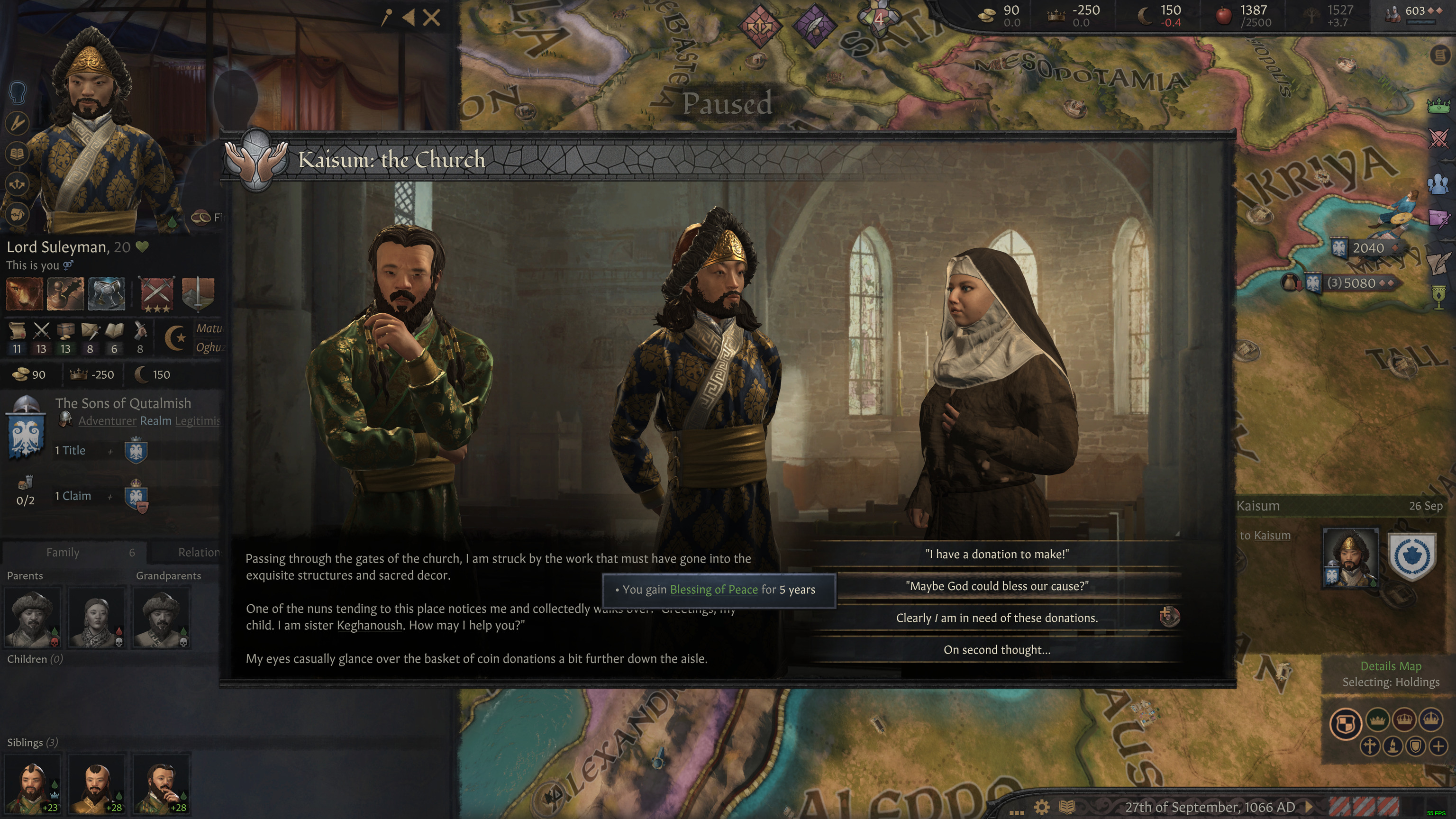 Landless adventurers can donate gold and ask for blessing despite being ...