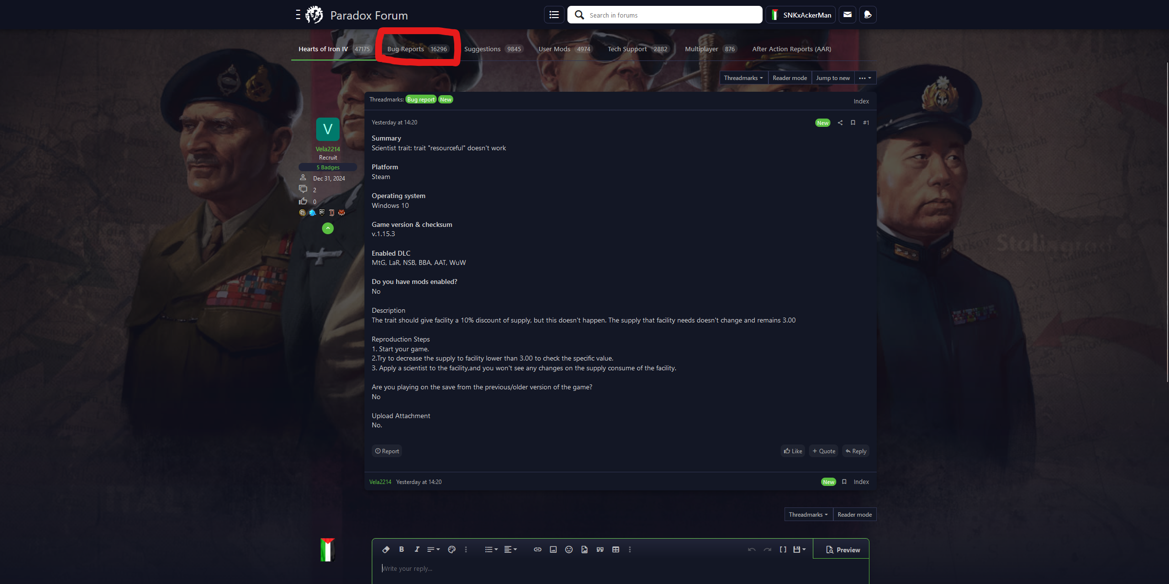Bug Report--Scientist trait: trait "resourceful" doesn't work | Paradox Interactive Forums