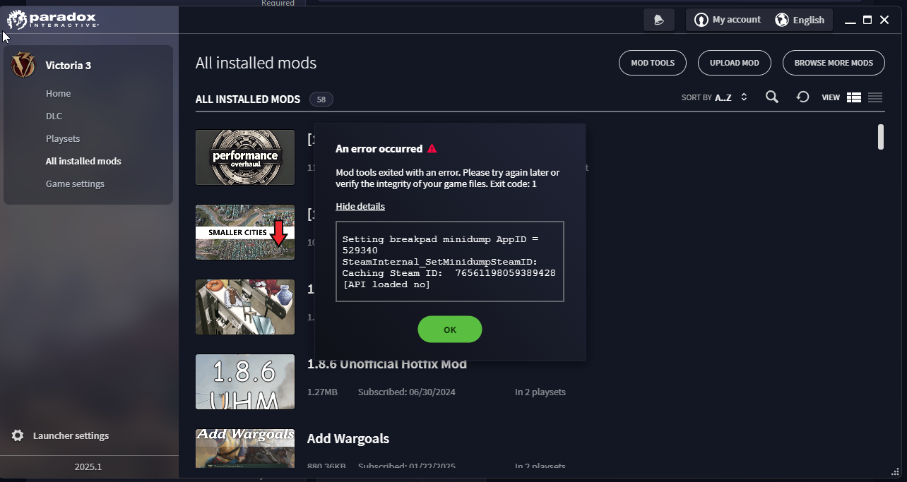 Confirmed - Can't create mods using launcher | Paradox Interactive Forums