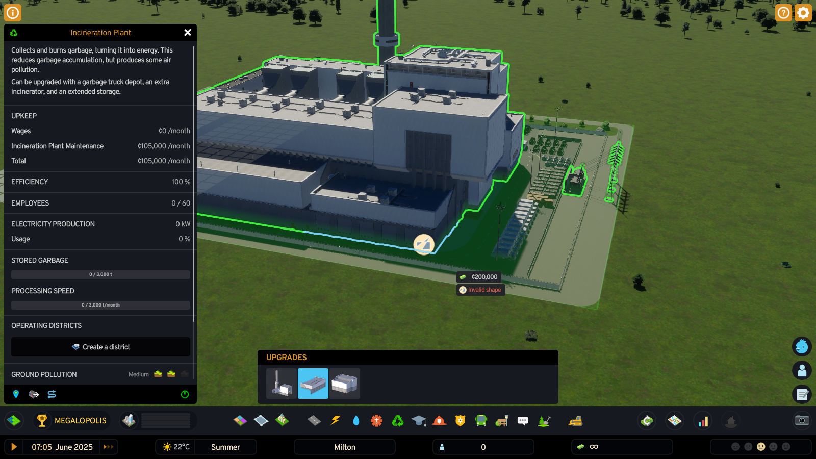 Cannot upgrade Incinerator with garbage truck depot | Paradox Interactive Forums