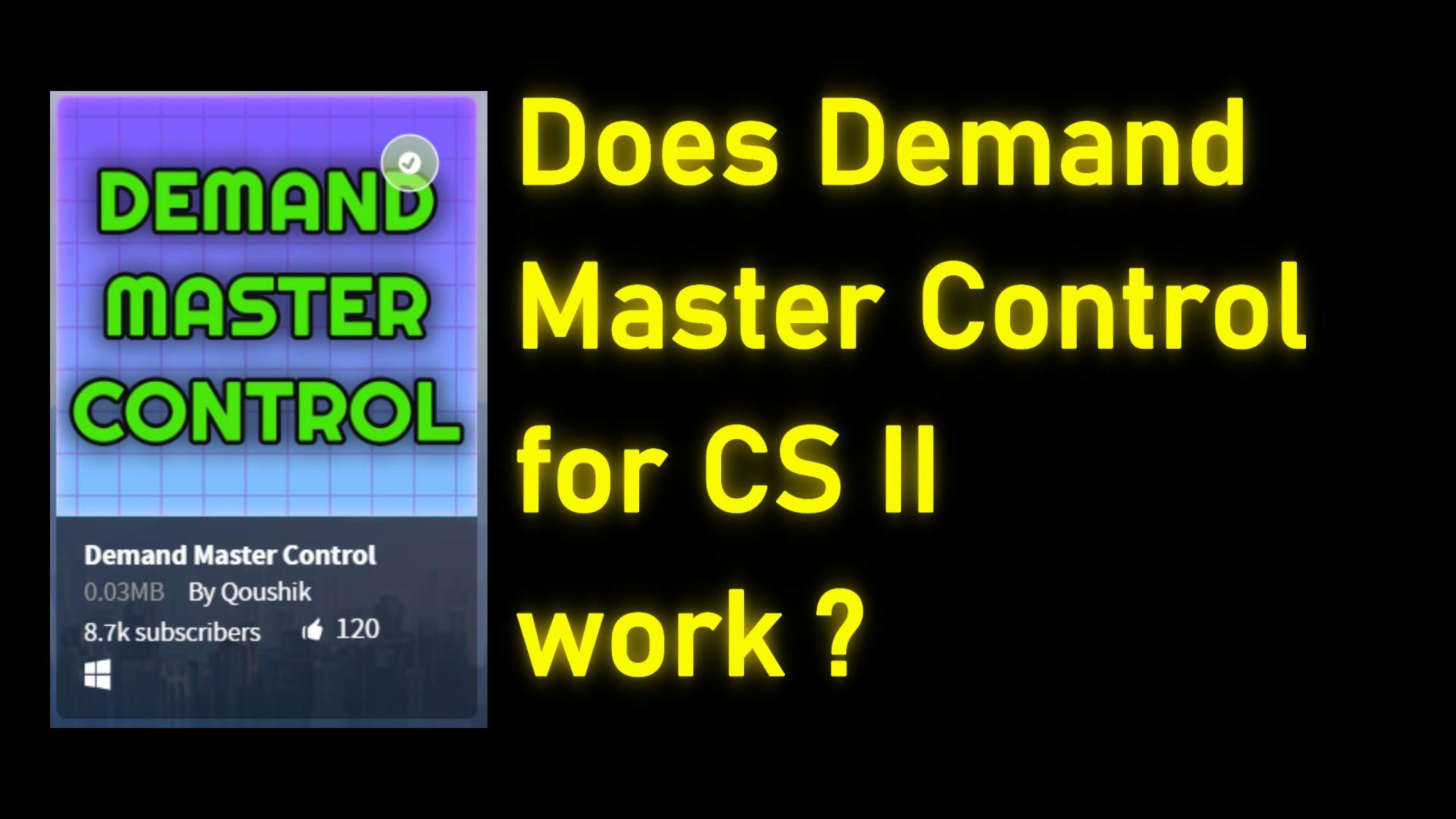 Demand Master Control not working | Paradox Interactive Forums