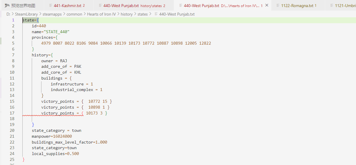 Duplicate - Format Error in 440-State's Victory Points in HOI4 | Paradox Interactive Forums