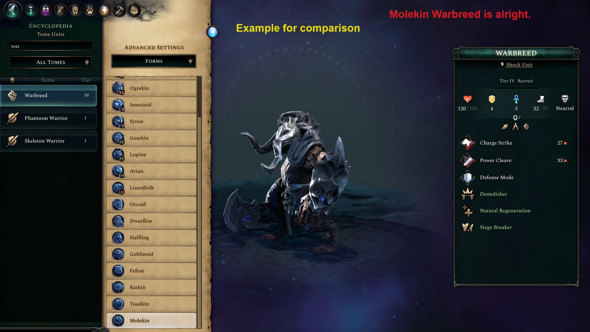 Confirmed - Warbreed neck model is missing (except Molekin, Toadkin and ...