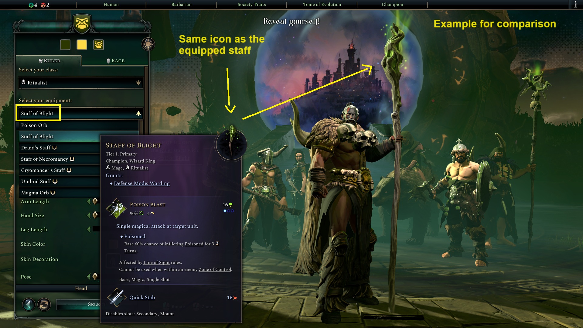 Confirmed - Druid's Staff icon don't match with the equipped staff ...