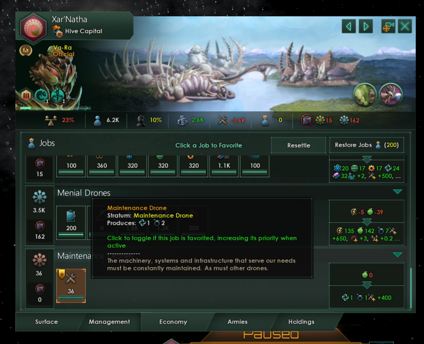 Stellaris - No Maintenance drones, normal hive mind utterly unplayable ...