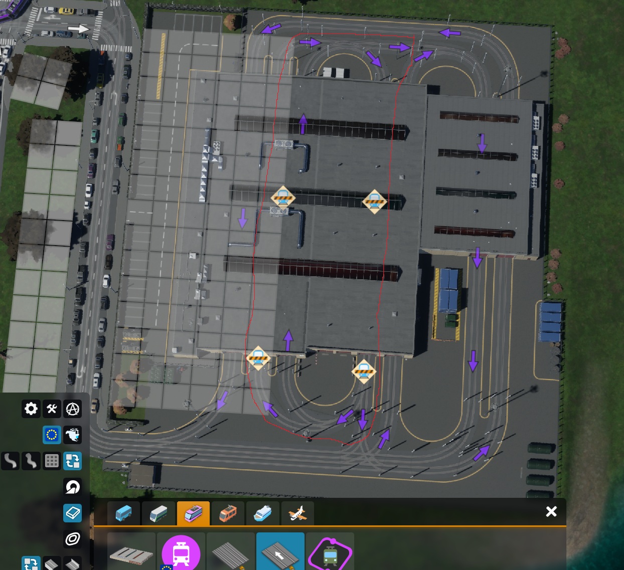"No Track Connection" on internal tram depot tracks as soon as the net ...