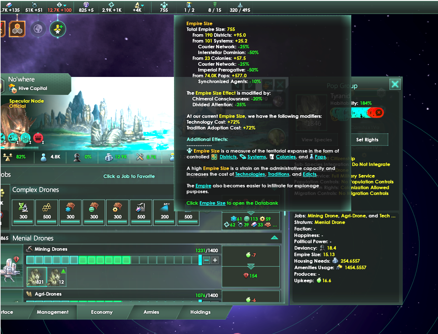 Stellaris - Chimeral Consiousness - 1% Pop Empire Size per trait doesn ...