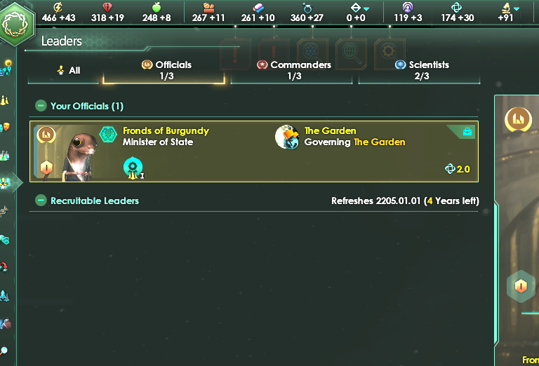 no factions when using parliamentary system and synthetic fertility? and no recruitable leaders ...