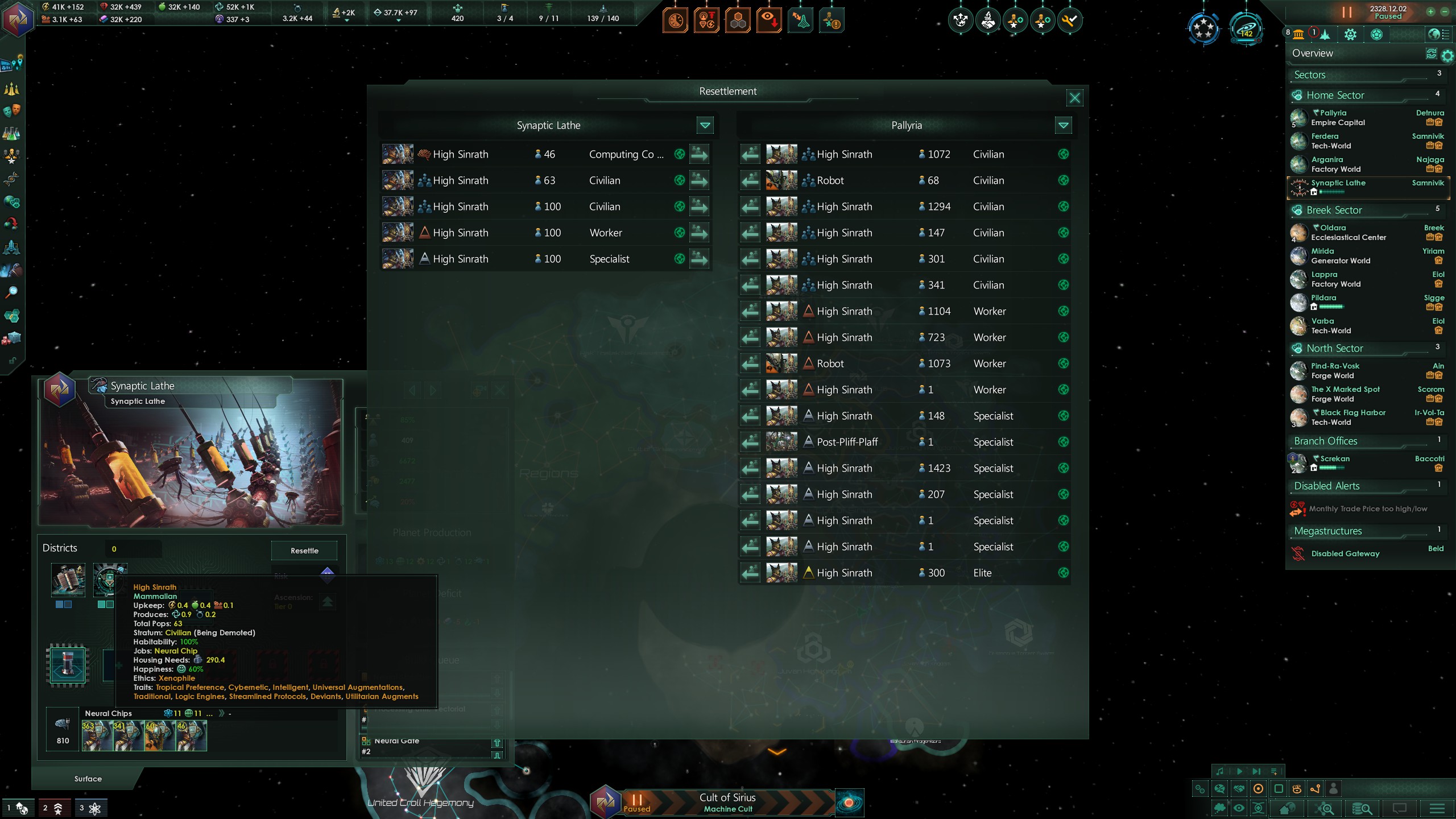 Stellaris - My Synapthic lathe contains civilians and produces only ...