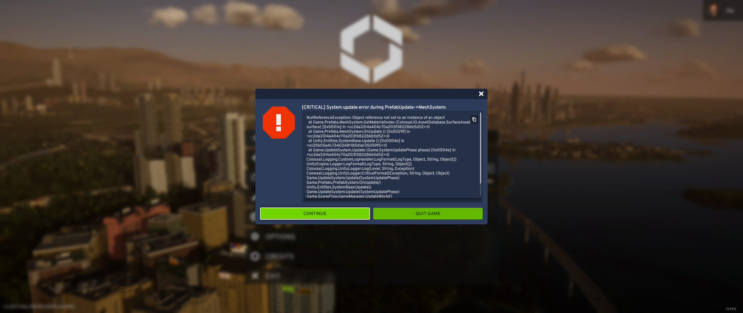 In Review - System update error during PrefabUpdate->MeshSystem | Paradox Interactive Forums