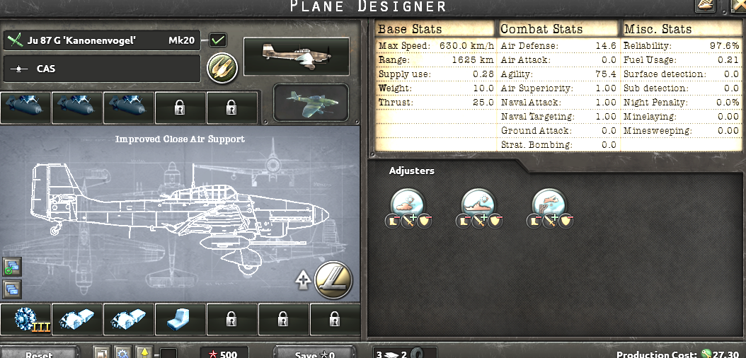 what I may be doing wrong with CAS and air mission efficiency? almost no effect in combat.. also ...
