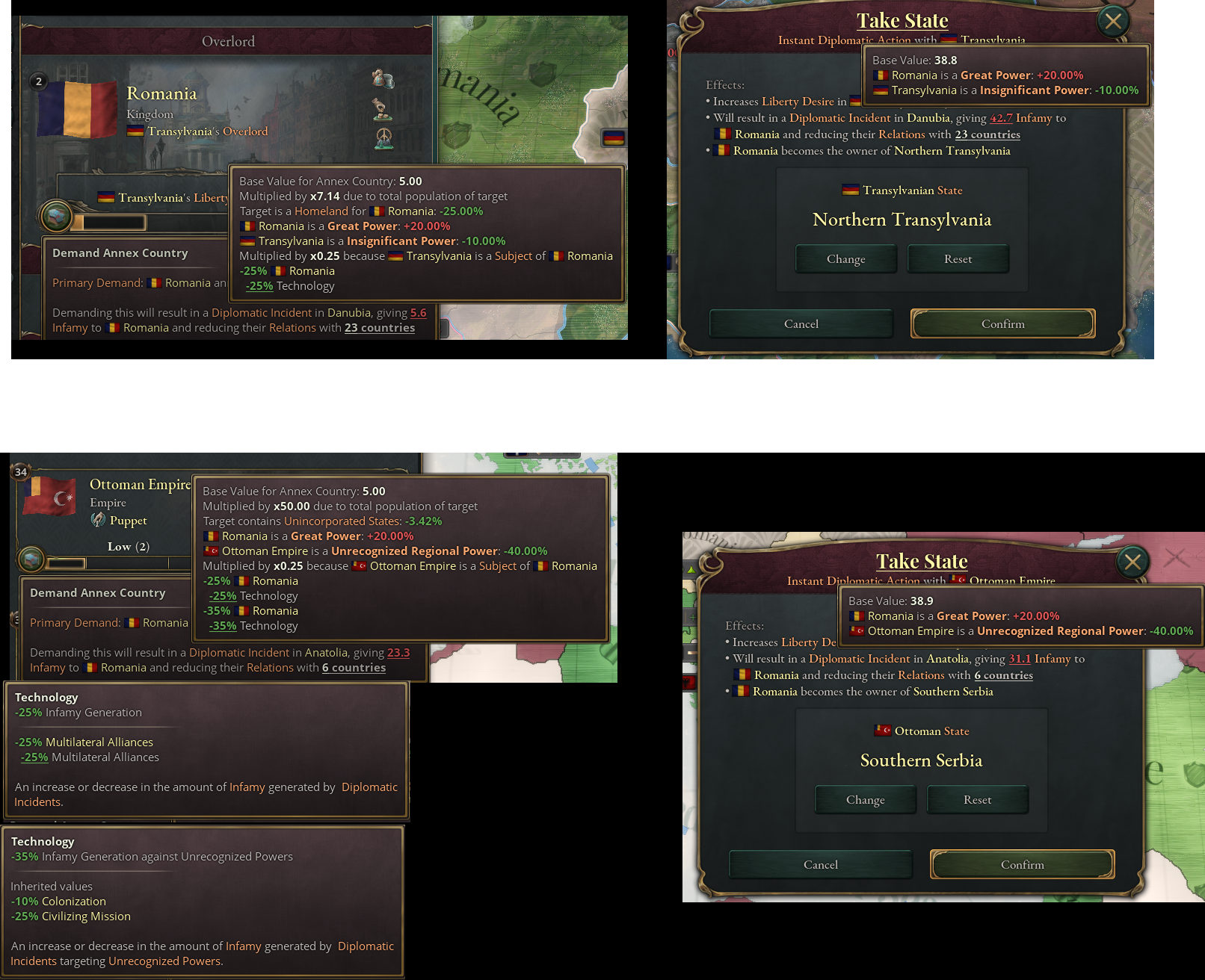 "Take State" action is missing infamy modifiers - ends up more ...