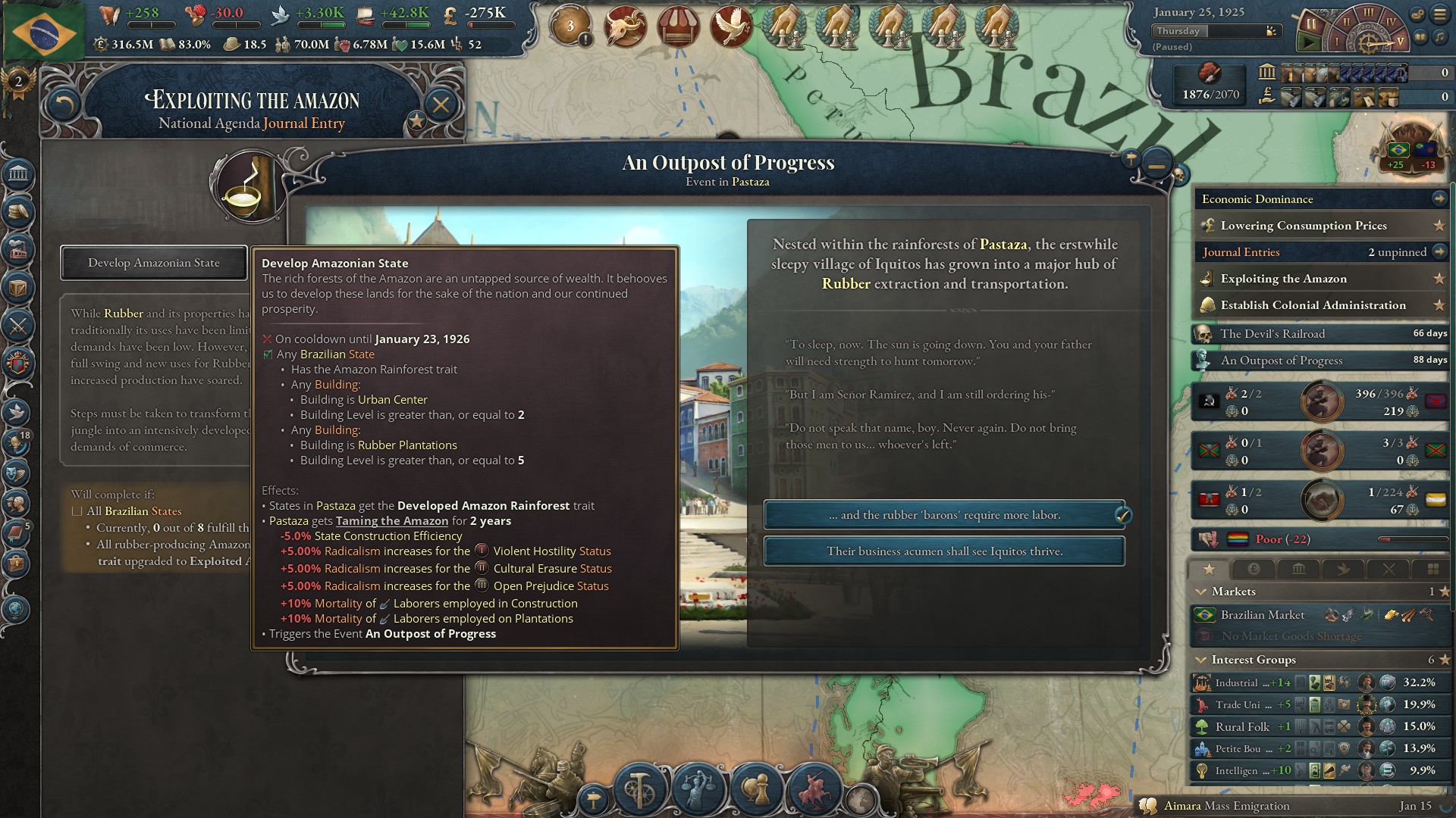 Needs Info - Can't exploit the amazon | Paradox Interactive Forums