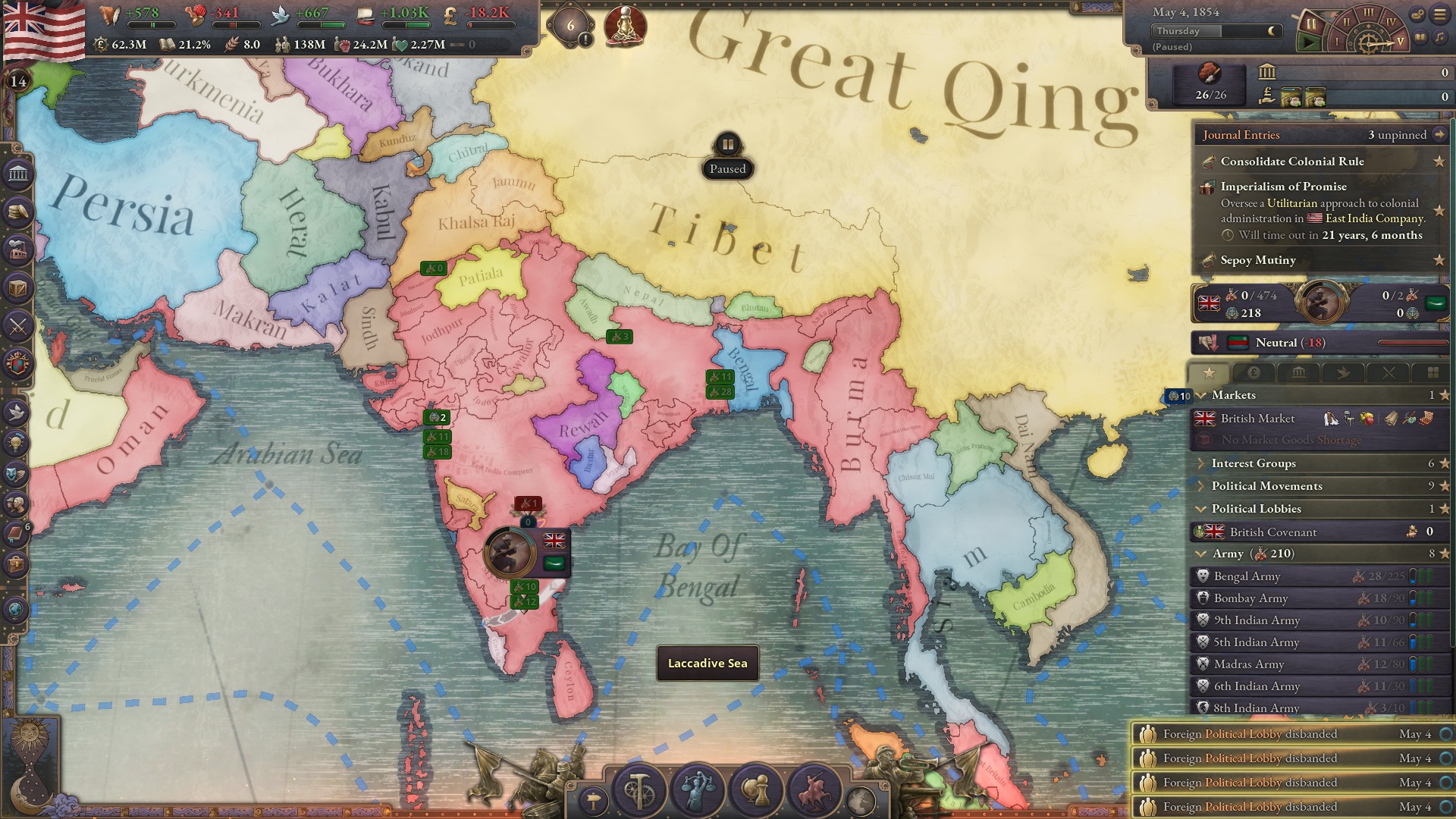 Sepoy Mutiny Appears Bugged | Paradox Interactive Forums