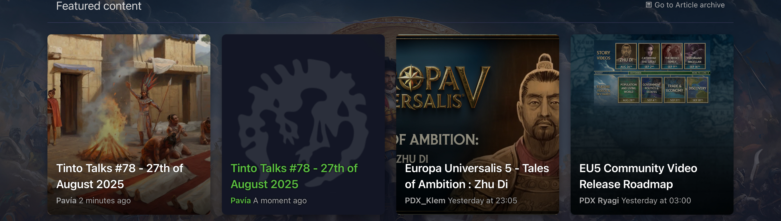 Tinto Talks #78 - 27th of August 2025 | Paradox Interactive Forums