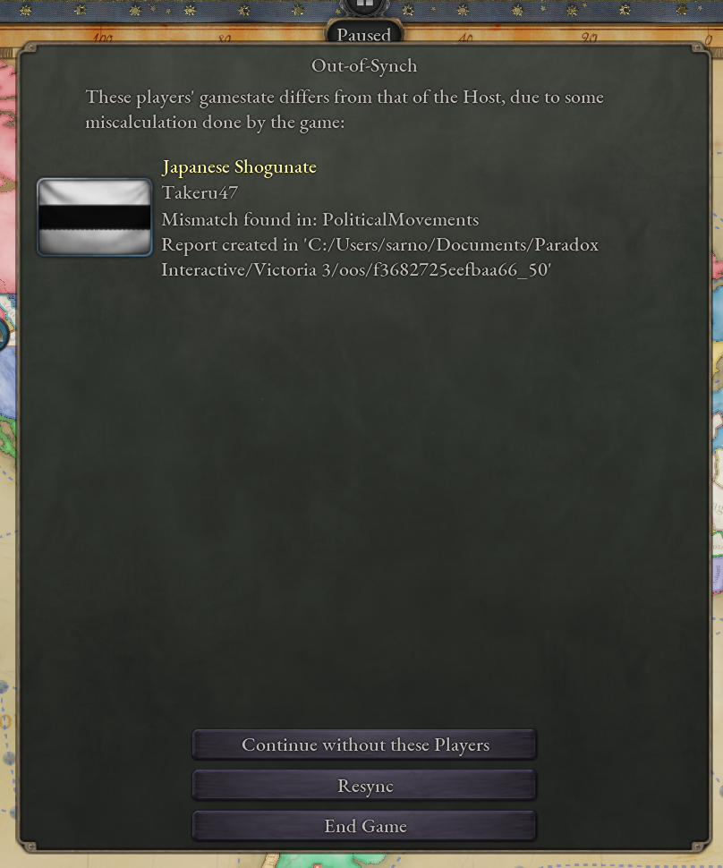 Duplicate - OOS in multiplayer | Paradox Interactive Forums