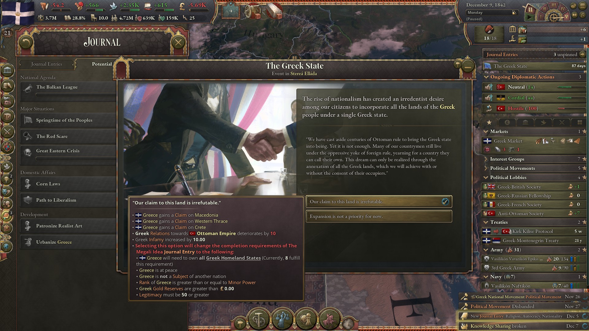 Form Byzantium impossible if Megali idea completed too quickly ...