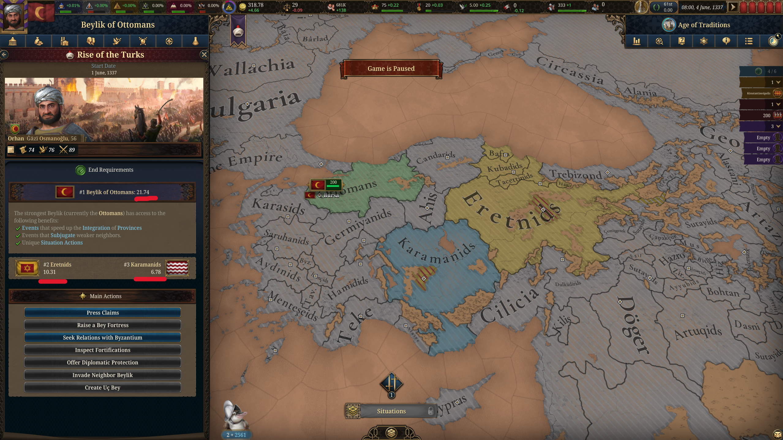 I would like to see AI Turkish Beyliks other than the Ottomans be able ...