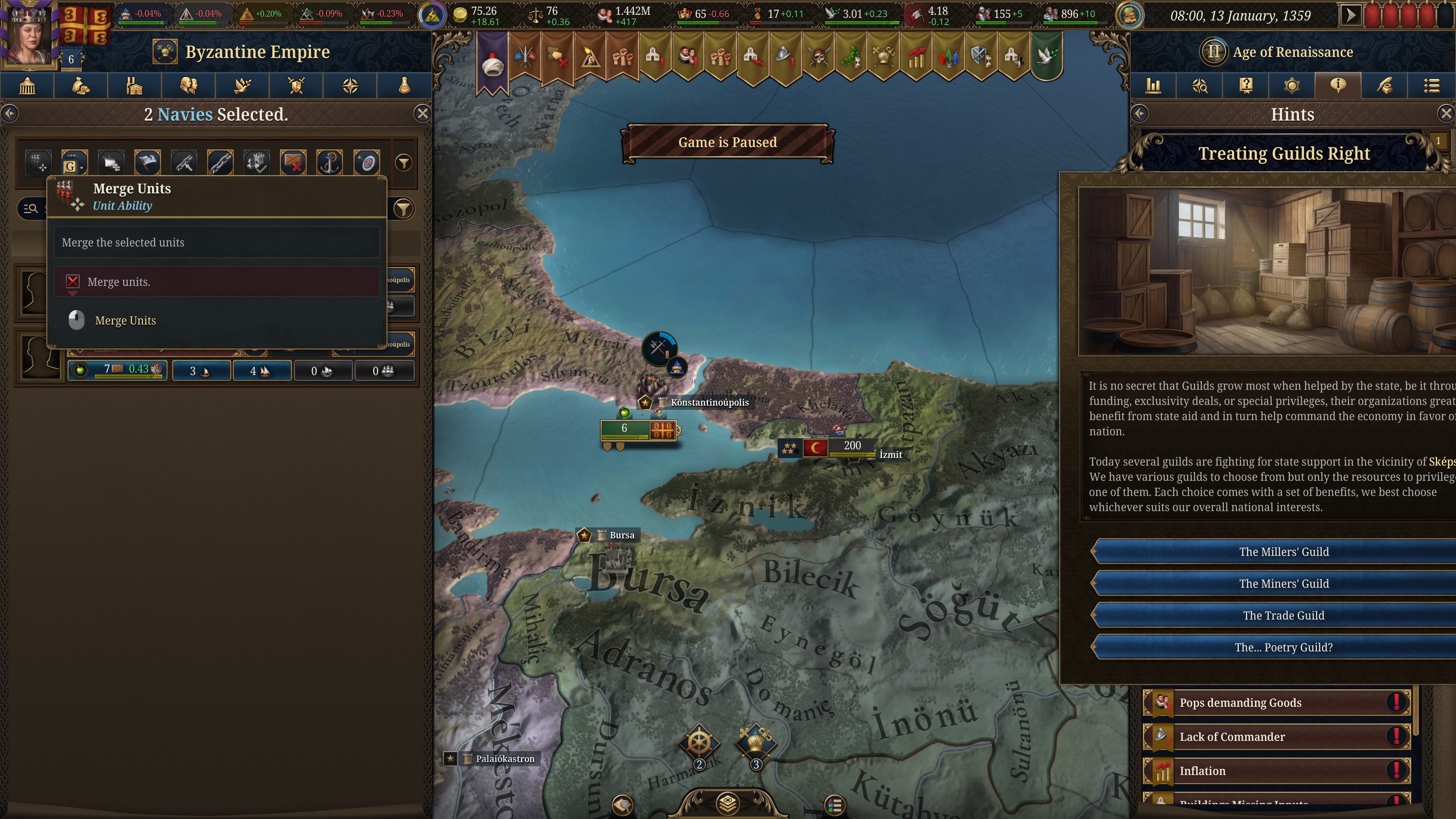 In Review - Merge units not working | Paradox Interactive Forums
