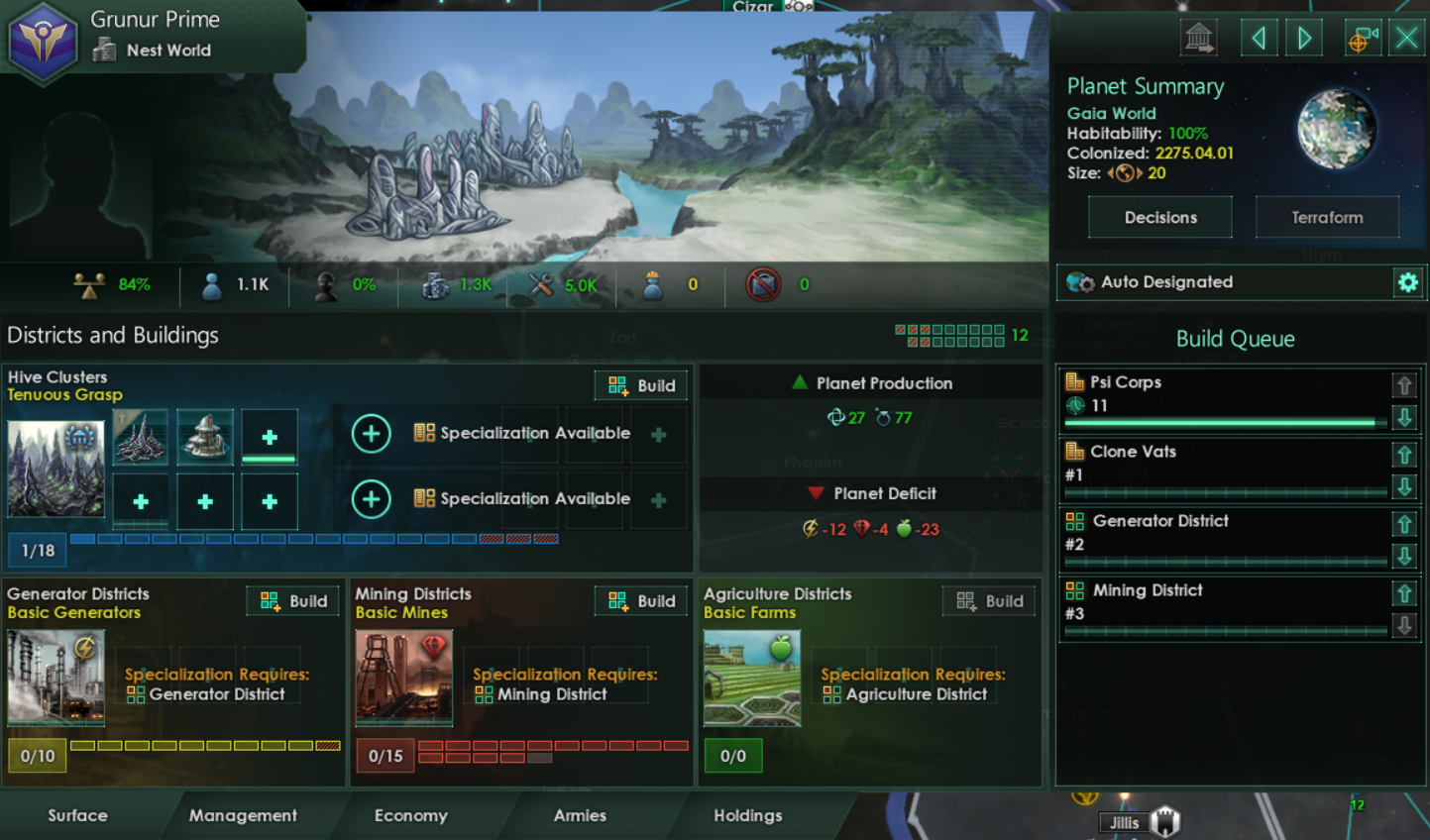 Grunur Prime, a gaia world with no agriculture districts. | Paradox Interactive Forums