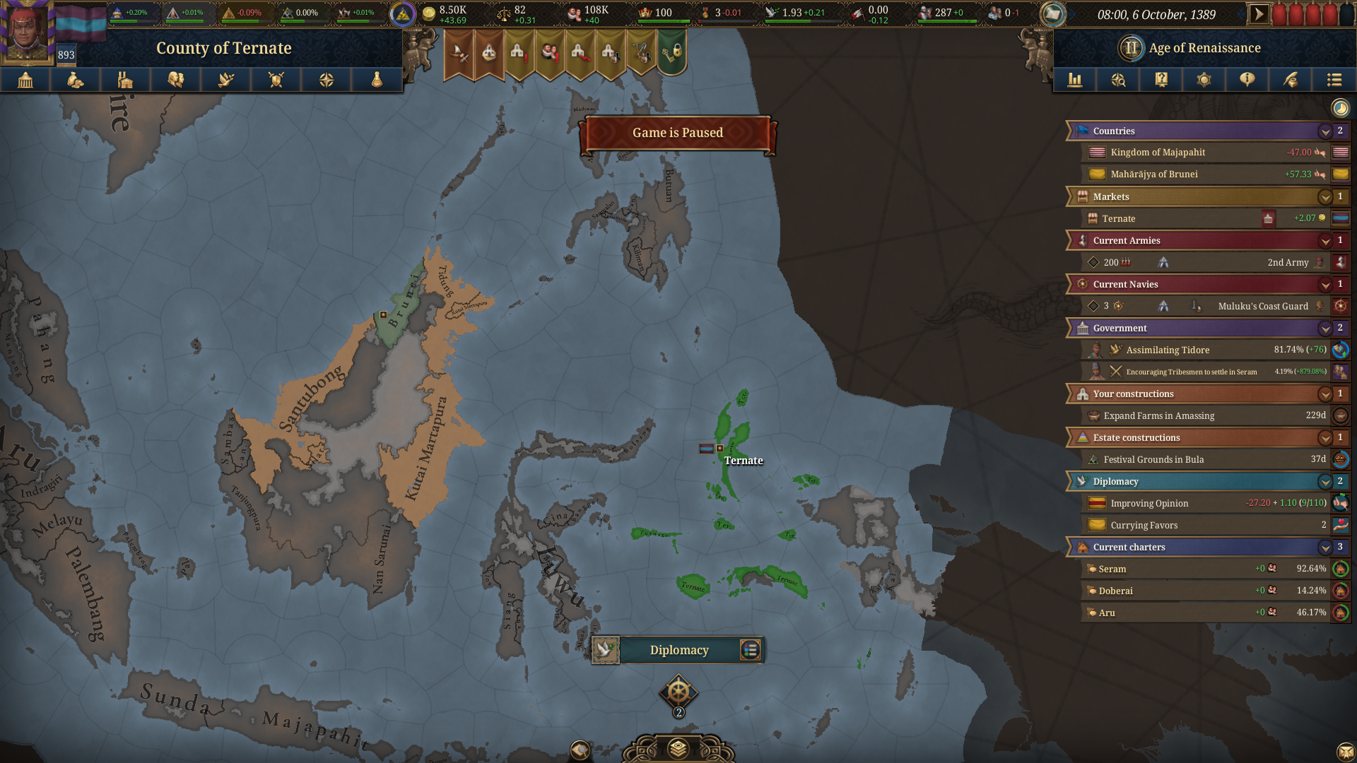 Diplomatic Range from Spice Islands/Moluccas not logical (Intended or ...