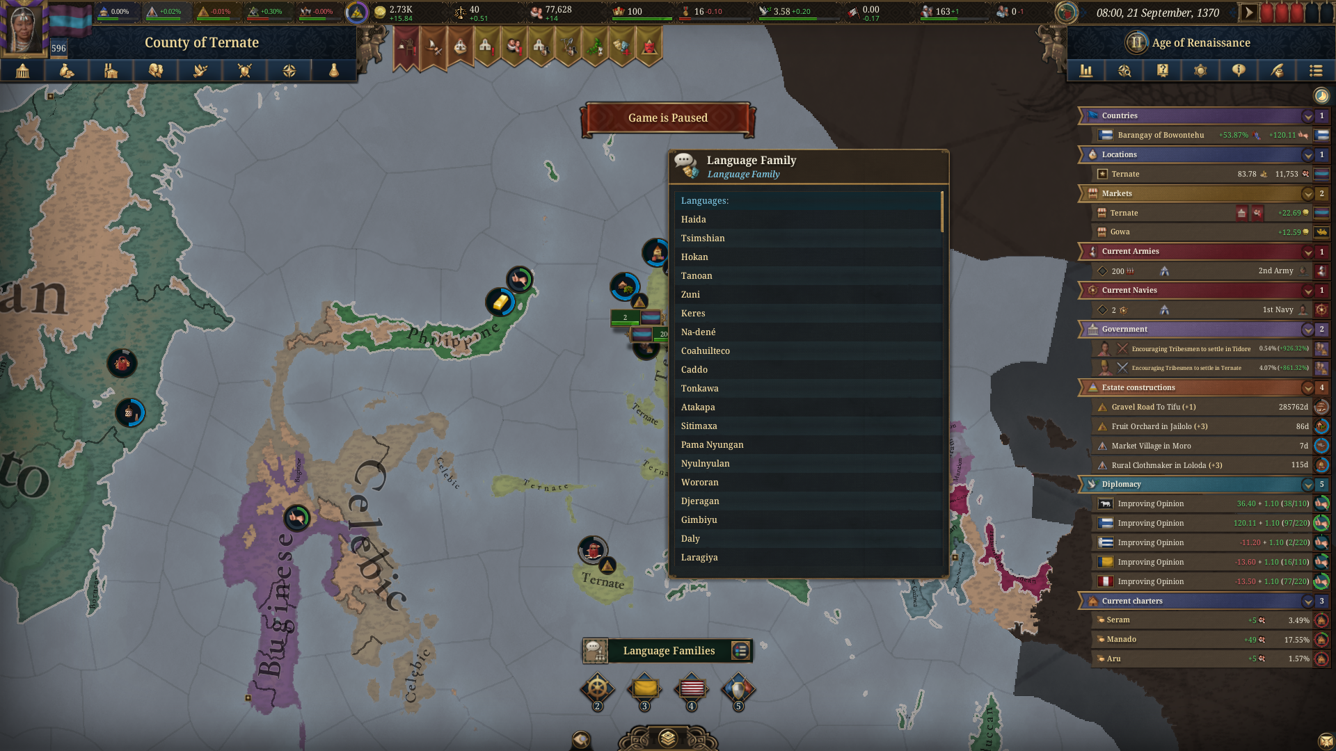 Confirmed - Isolated language family tooltip shows all isolated ...
