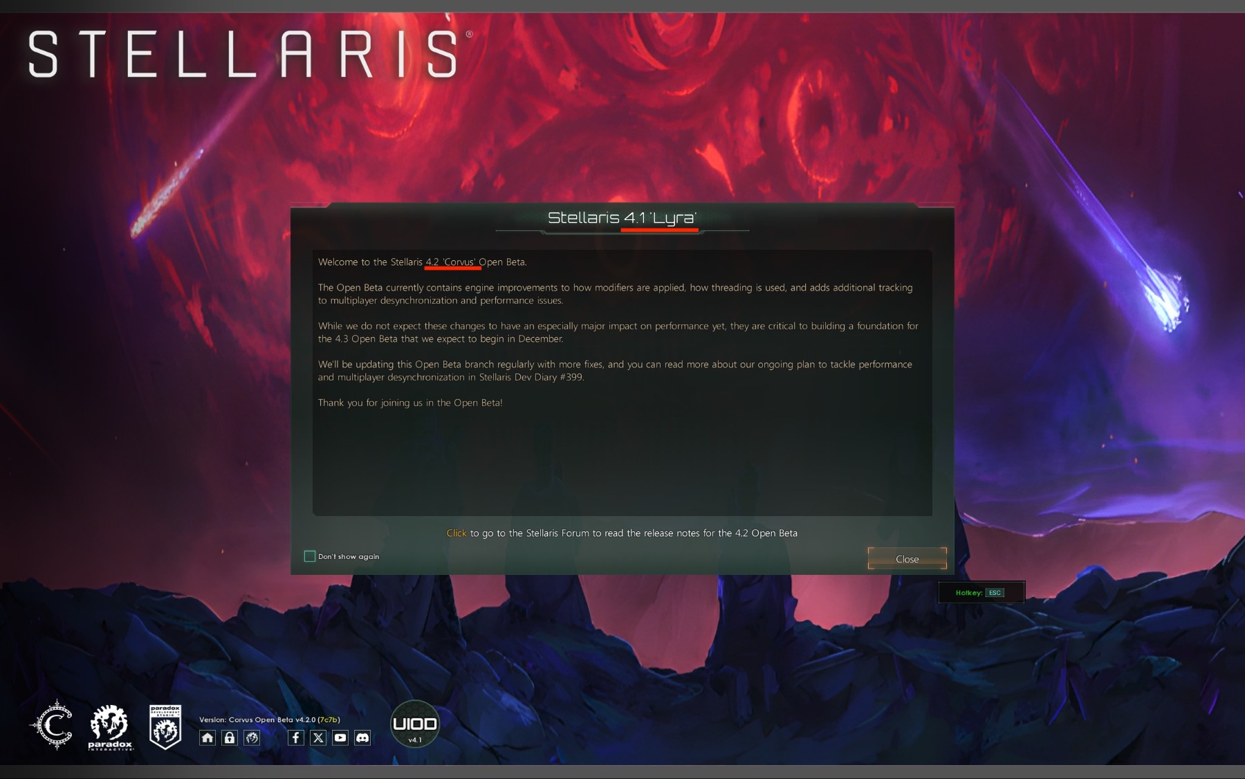 Stellaris 'Corvus' 4.2.0 Steam Open Beta released. (Checksum 775c ...