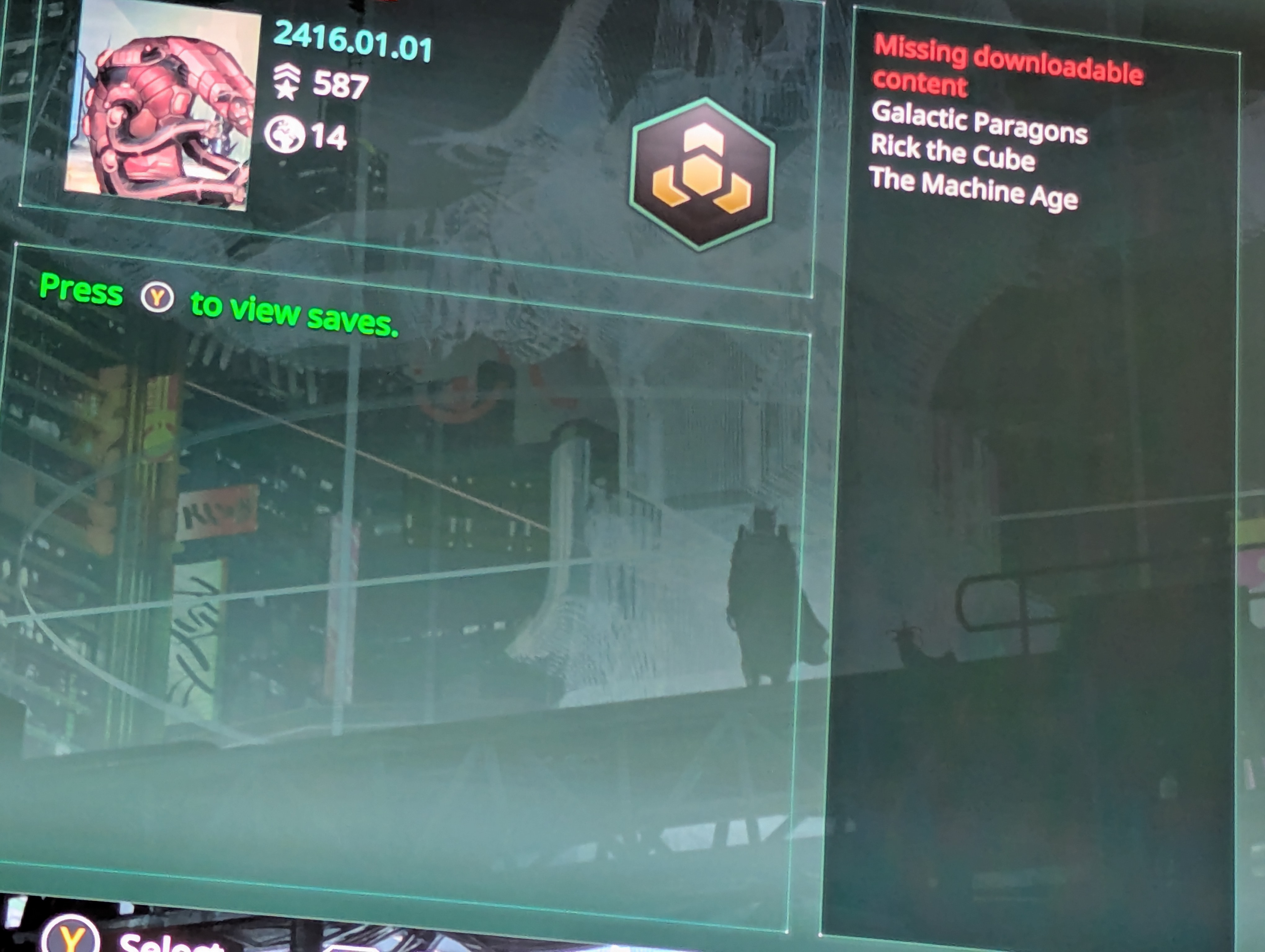 Error "Missing Downloadable Content, C6 Portrait Exclusive Rick the ...