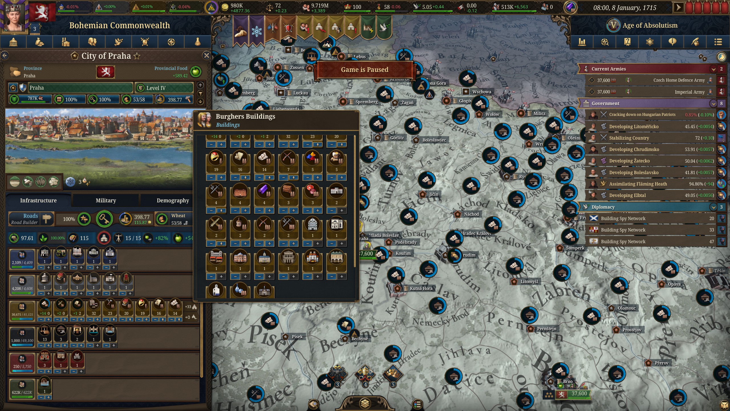 The location's buildings list bugs out when there are more than 200 building levels in a ...