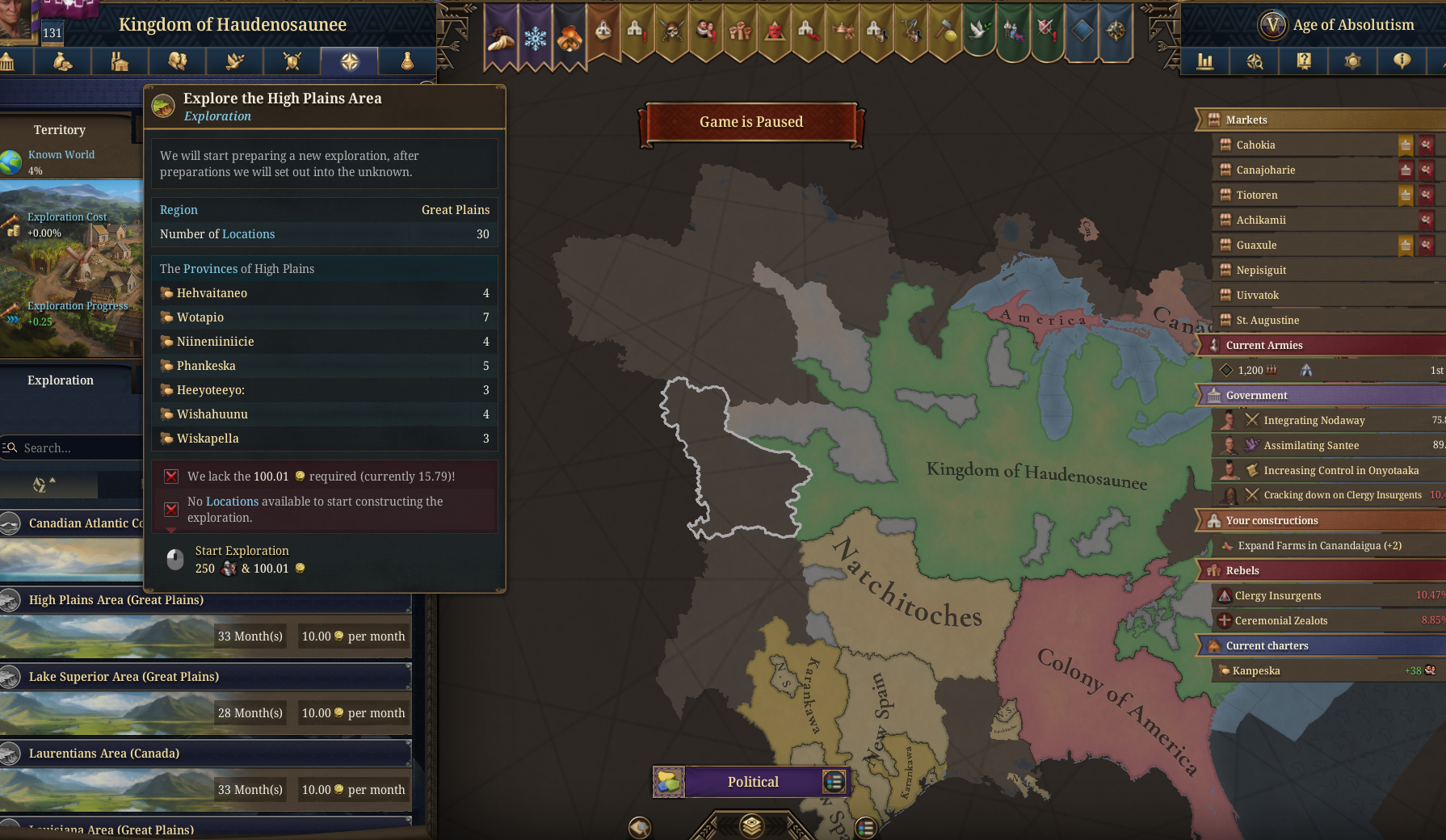Duplicate - Exploration bugged, softlockied due to "no available locations" even when bordering ...