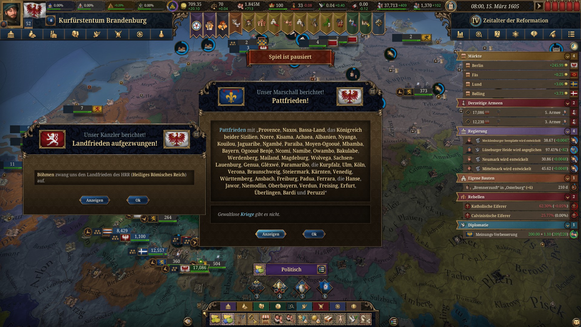 HRE Emperor not in leage war and forcing white peace | Paradox Interactive Forums
