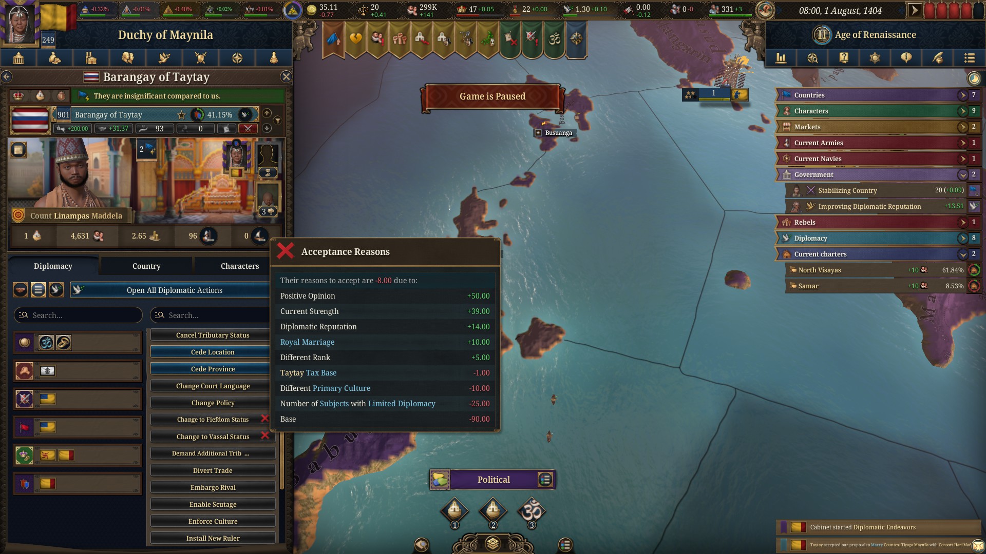 Changing a Subject from Tributary to Vassal | Paradox Interactive Forums