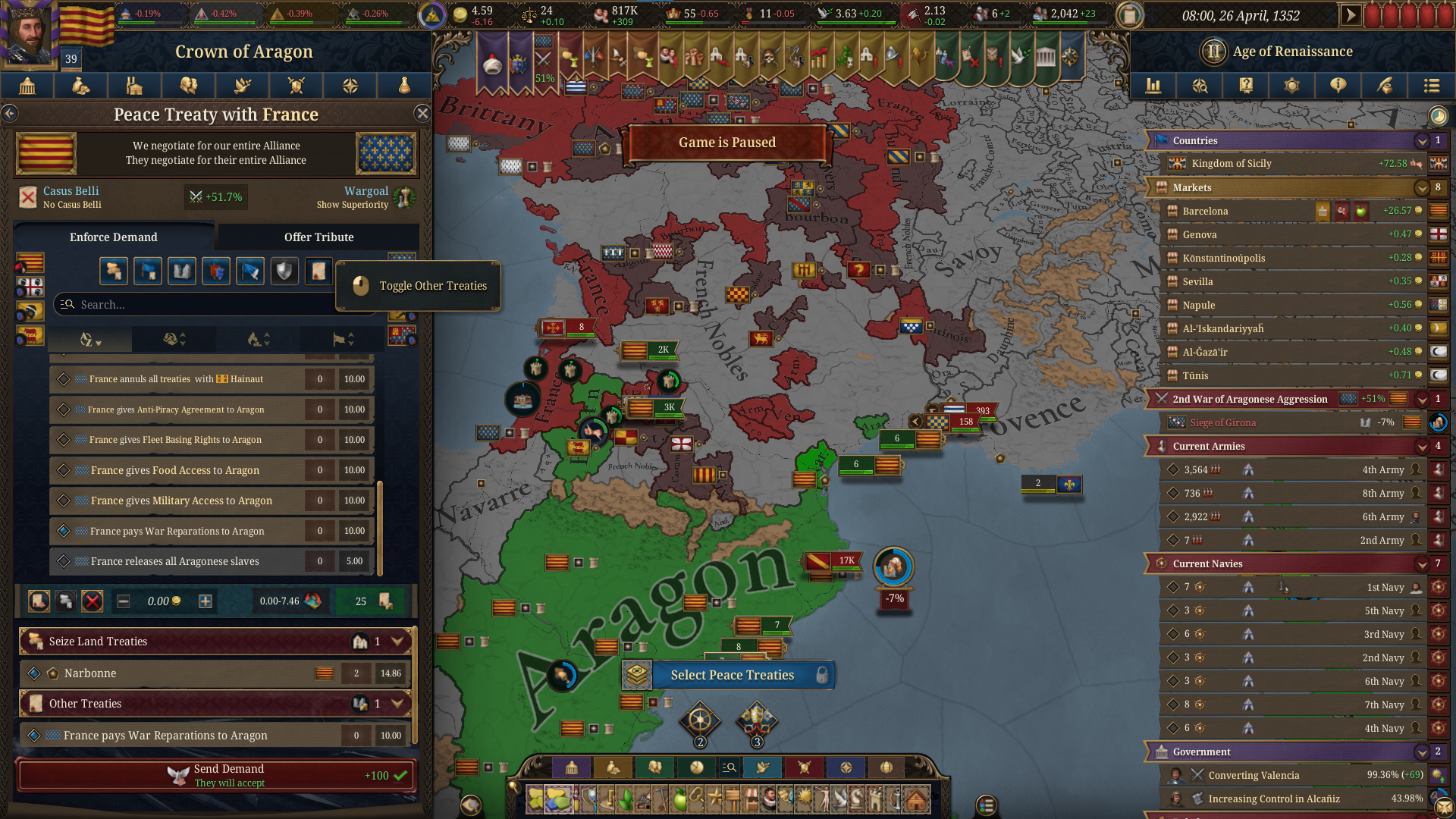 War balance issues - Aragon v France 1352 | Paradox Interactive Forums