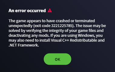 Can't launch Stellaris 4.2.1 (7874) with the exit code 3221225785 on ...