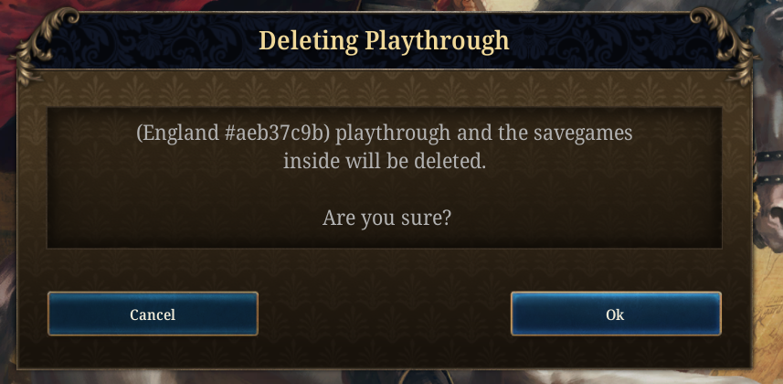 I could just throw up. All save files deleted with one click. | Paradox ...
