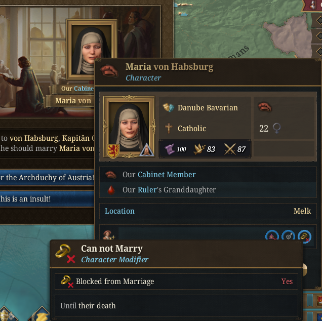 Noble marriage event doesn't check if the woman has taken the vow ...