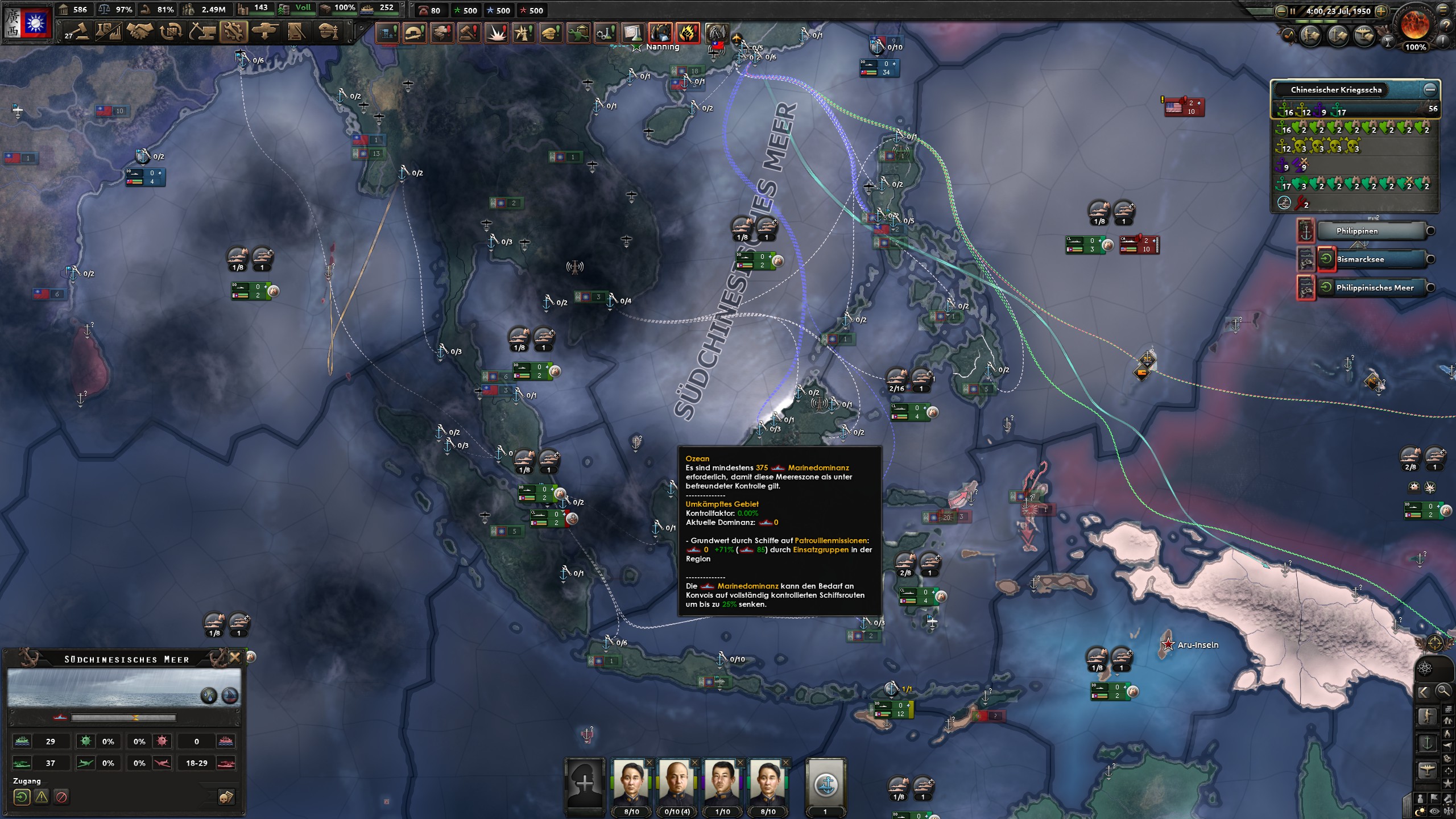 Naval dominance does not build until ships move in-and-out of zone ...