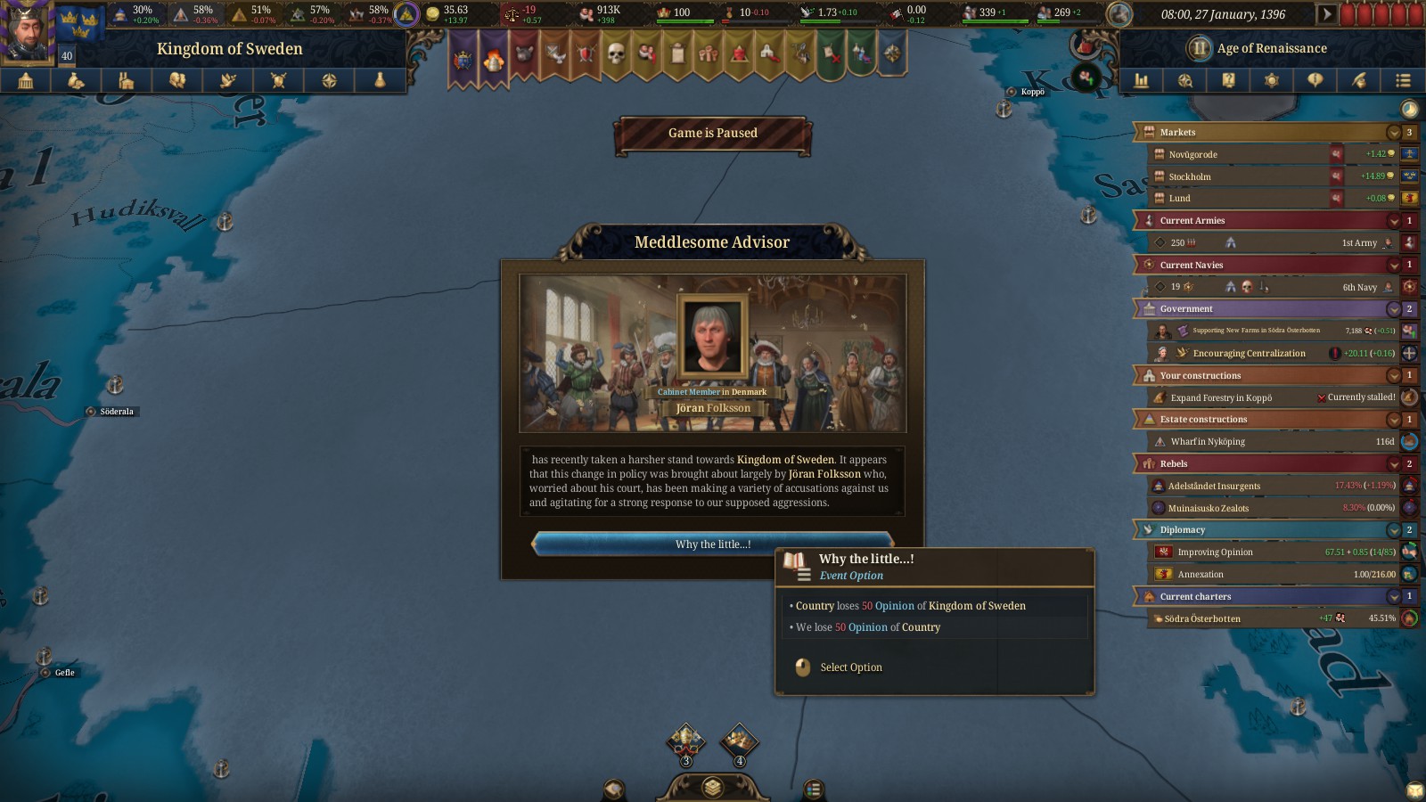 Meddlesome Advisor reduces my opinion of myself. Edit: Nevermind, I can ...