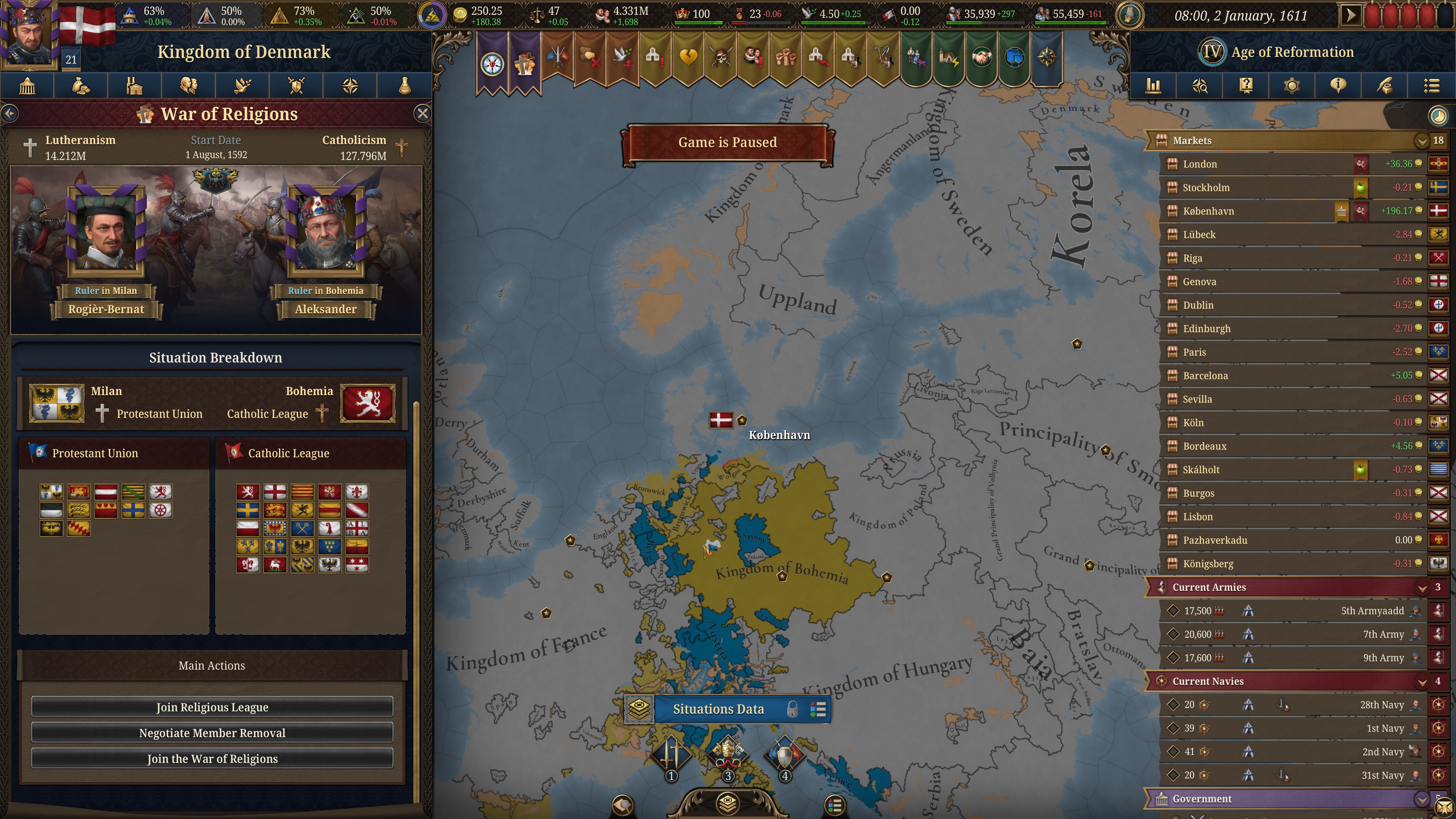As Designed - War of religions map color doesn't add Danemark or the player | Paradox ...