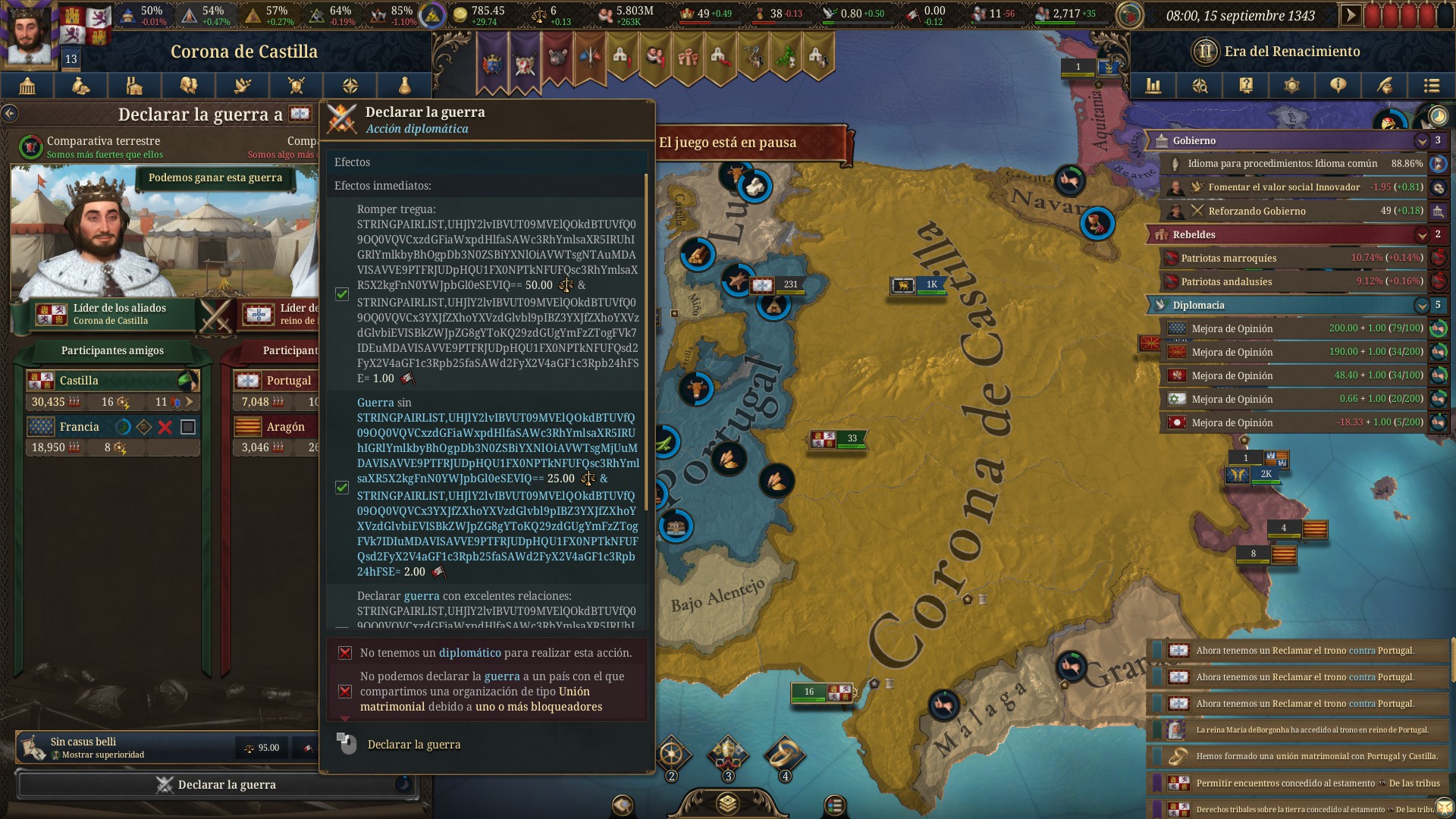 Missing Variable in Spanish localization. War declaration. | Paradox Interactive Forums