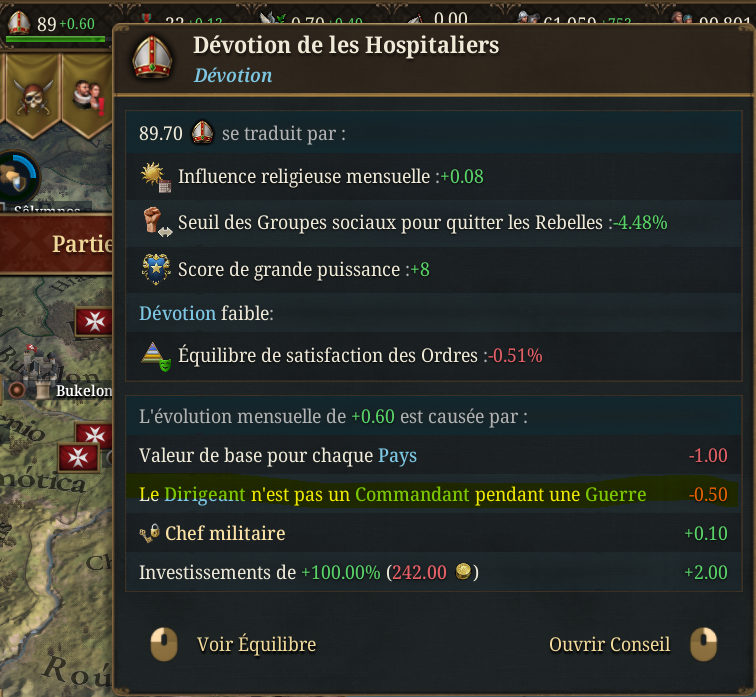 Devotion gain during war is reduced despite having leader as commander ...