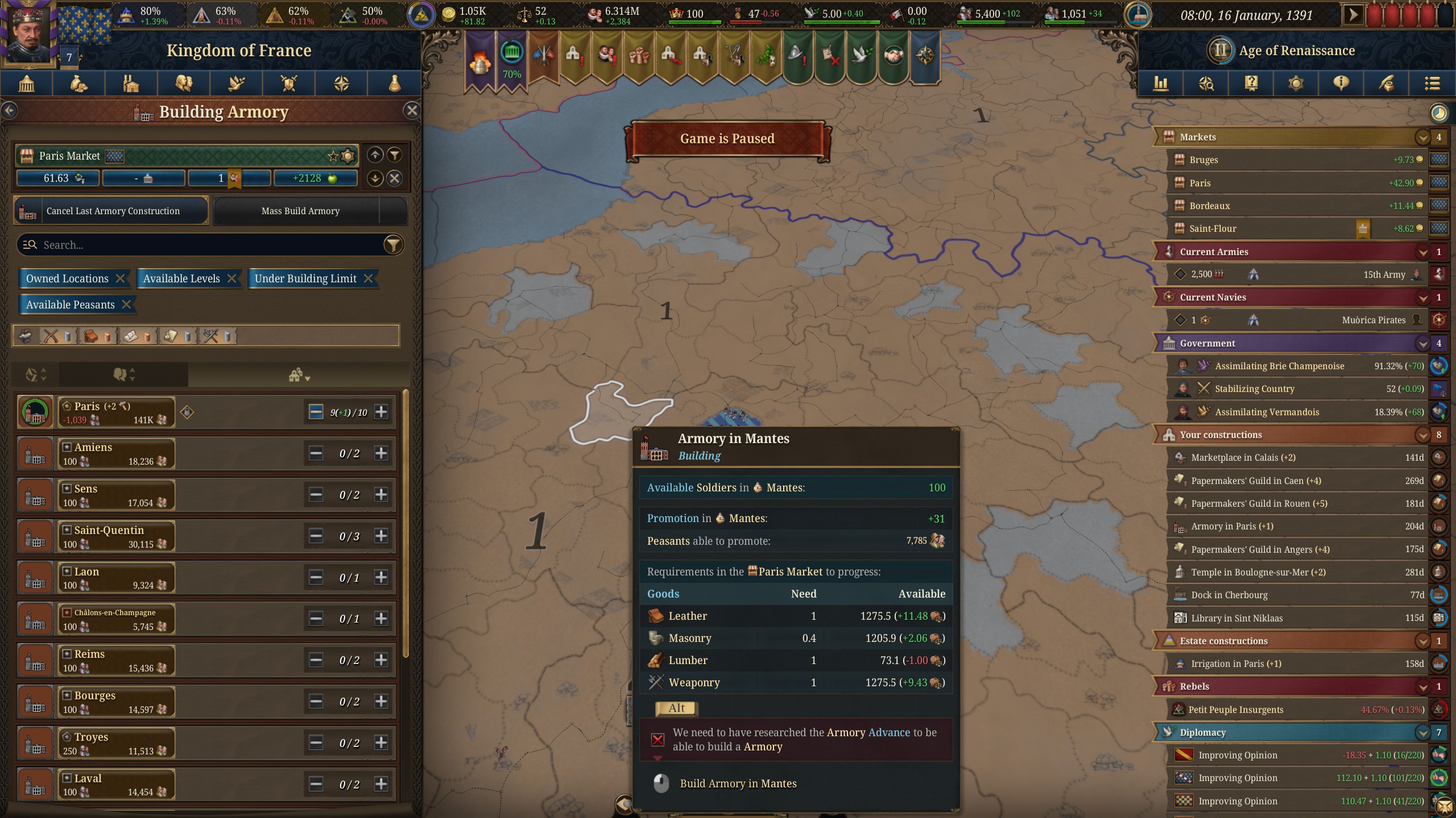 Can't built armoury because I need armoury tech | Paradox Interactive ...